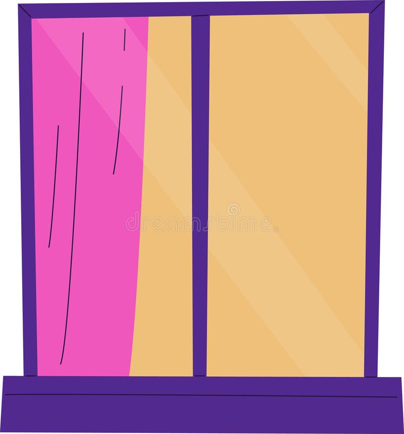 Home Window with Curtains stock vector. Illustration of decoration ...
