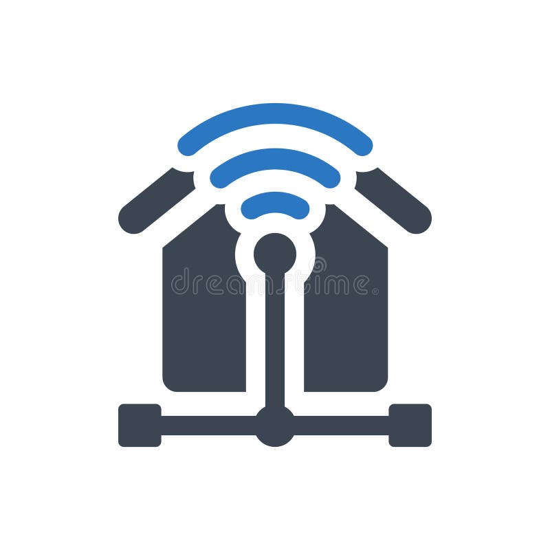Home wireless network icon stock vector. Illustration of sign - 223751863