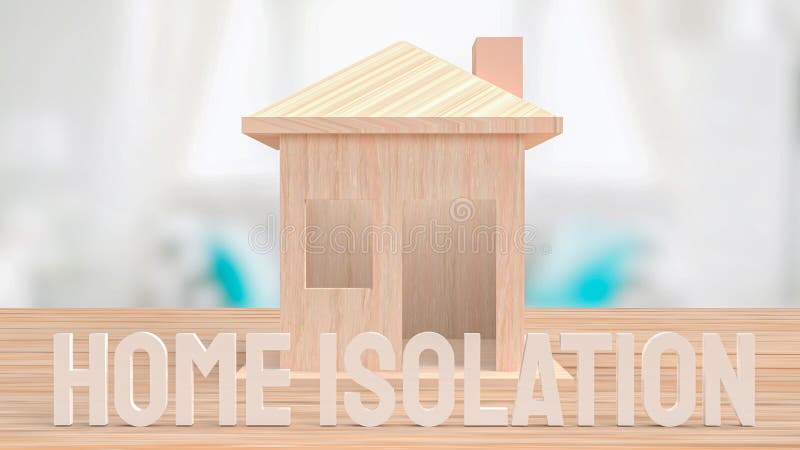 Home on Wood Table for Home Isolation Concept 3d Rendering Stock ...