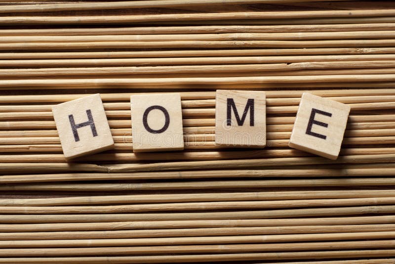 HOME Word Concept Written on Wooden Cube. Stock Photo - Image of ...