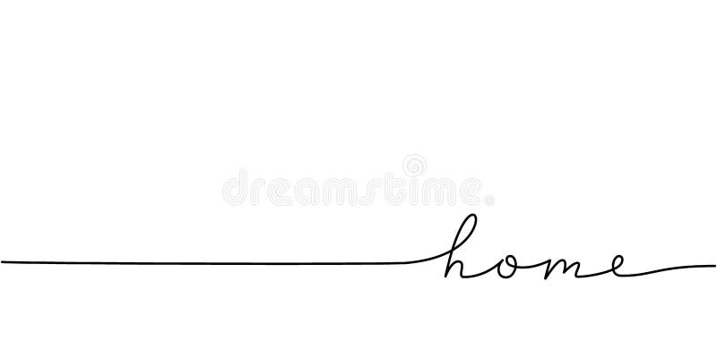 Home Word - Continuous One Line with Word. Minimalistic Drawing of ...