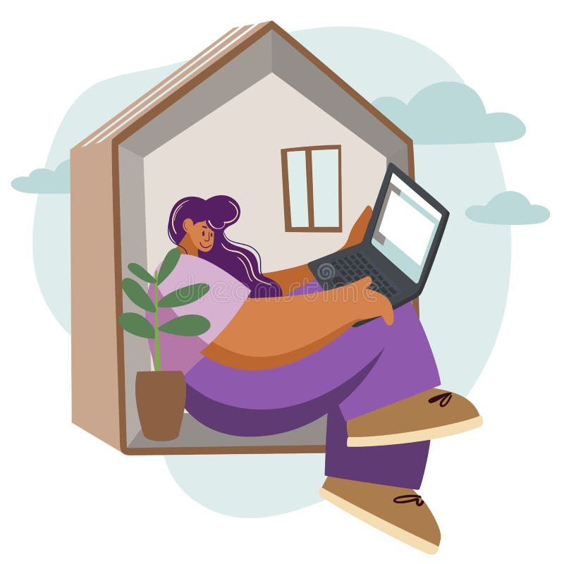 For home worker stock vector. Illustration of introvert - 255804796