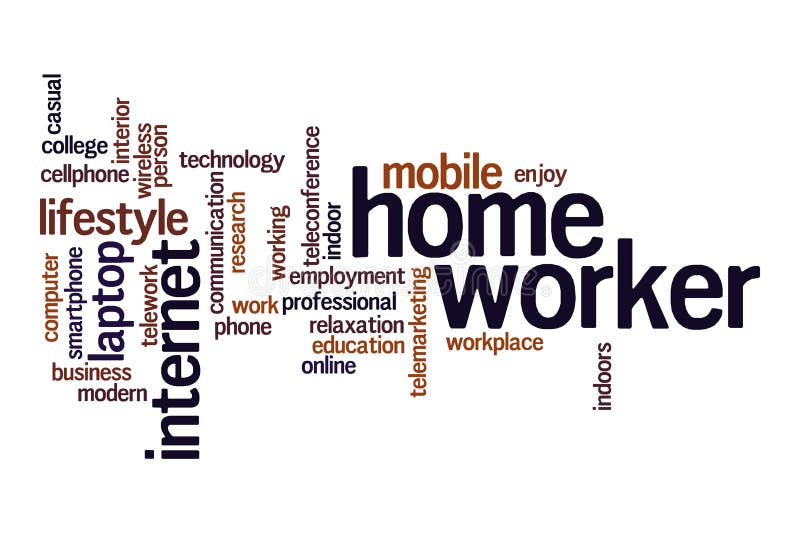 Telework word cloud stock vector. Illustration of business - 156651431