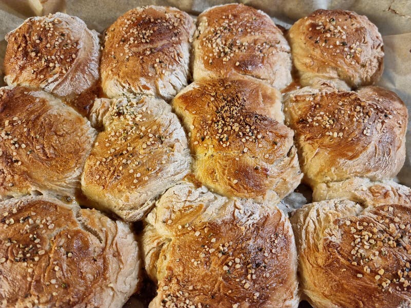 Homebaked Bread Pieces with Corn and Seeds Stock Image - Image of bread ...