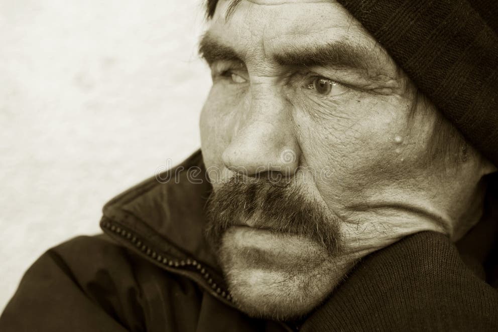 Sad homeless man stock photo. Image of life, cold, lonely - 9995090