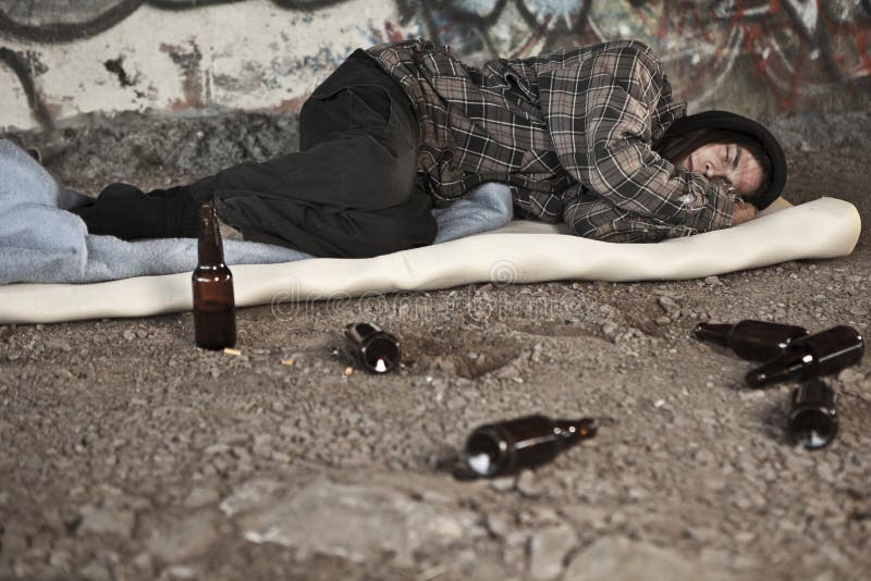 Homeless Alcoholic Man Royalty Free Stock Photos - Image: 21180078