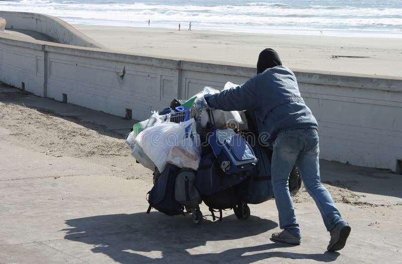 Homeless at the Beach stock image. Image of responsibility - 457349