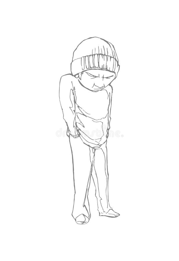 Homeless boy. Vector stock illustration. Illustration of sadness - 87729378