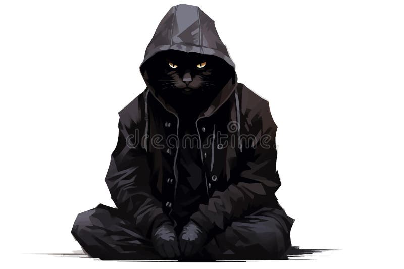 Homeless Cat Vector Flat Minimalistic Isolated Illustration Stock ...