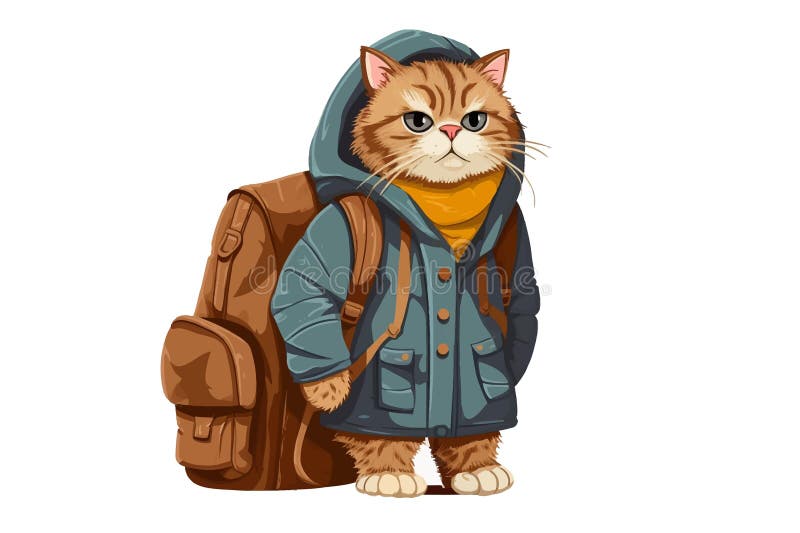 Homeless Cat Vector Flat Minimalistic Isolated Illustration Stock ...