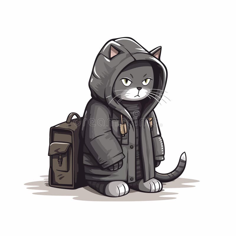 Homeless Cat Vector Flat Minimalistic Isolated Illustration Stock ...