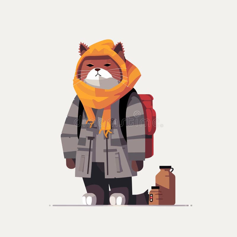 Homeless Cat Vector Flat Minimalistic Isolated Illustration Stock ...