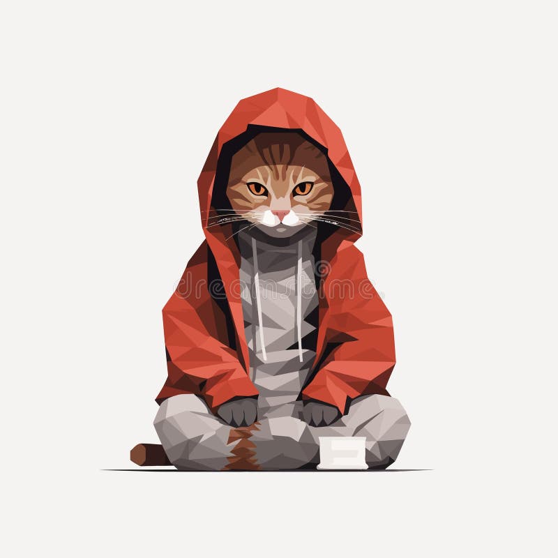 Homeless Cat Vector Flat Minimalistic Isolated Illustration Stock ...