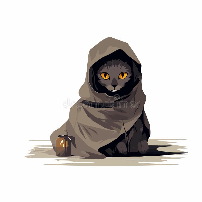 Homeless Cat Vector Flat Minimalistic Isolated Illustration Stock ...