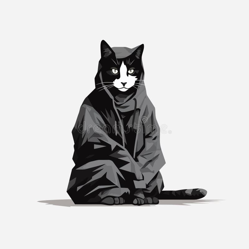 Homeless Cat Vector Flat Minimalistic Isolated Illustration Stock ...