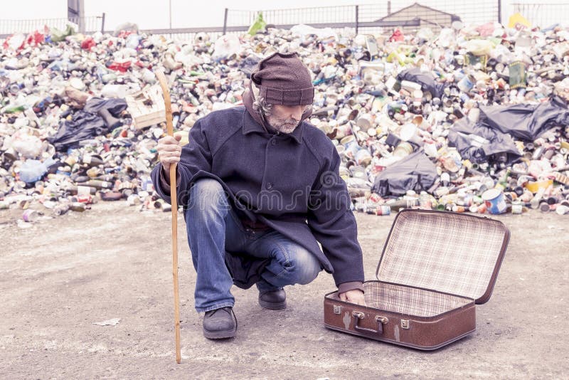 Homeless Collects Alms Suitcase Stock Photos - Free & Royalty-Free ...