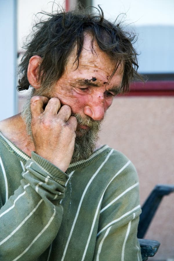 Sad homeless man stock photo. Image of hungry, abandoned - 5960410