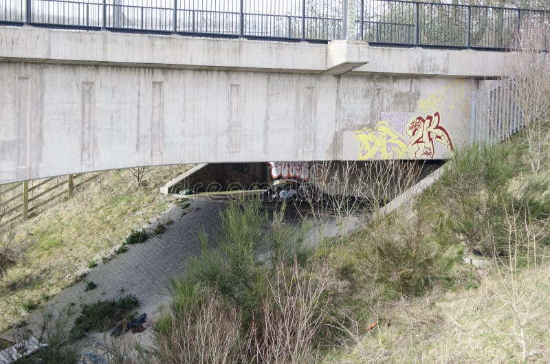 Homeless Living Under a Bridge Editorial Stock Image - Image of ...