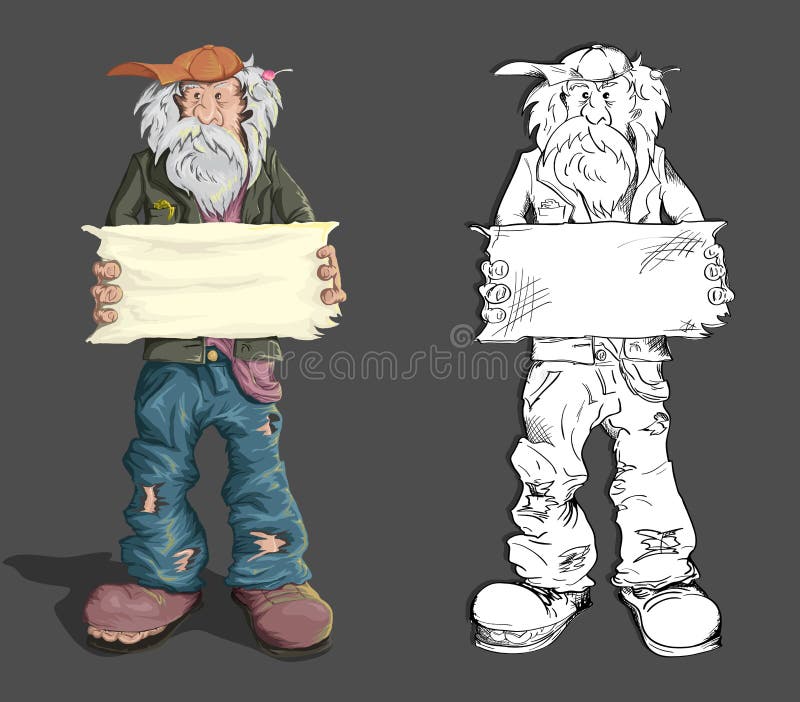 Homeless man stock vector. Illustration of depression - 20592736