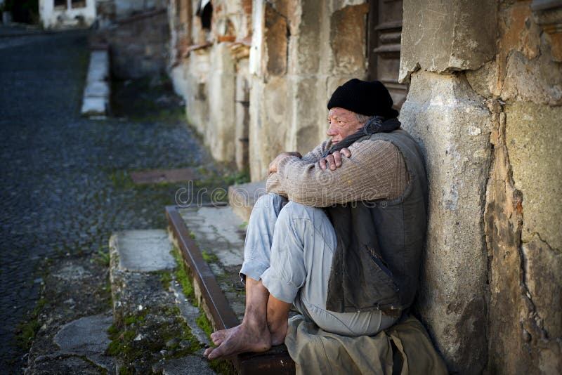 Desperate Homeless Man stock image. Image of pose, color - 13737621