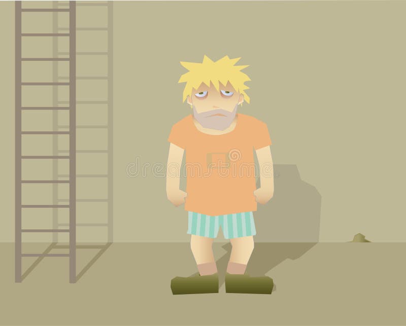 Homeless man stock vector. Illustration of helpless, alone - 7559090