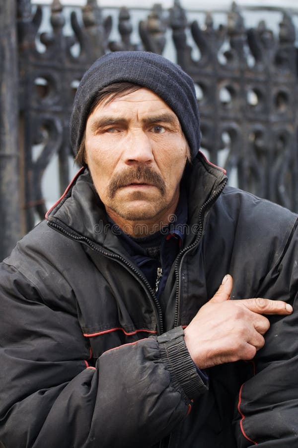 Sad Homeless Man in Depression Stock Image - Image of depression ...