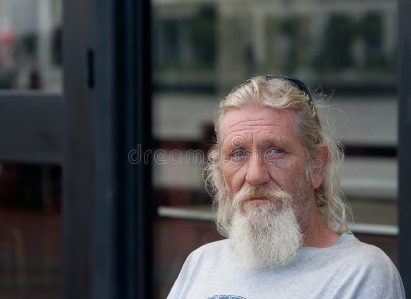 Homeless man with beard stock photo. Image of vagrant - 33711420