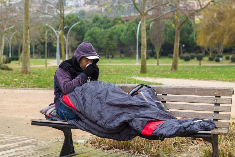 Homeless man drinking. stock image. Image of grey, camera - 33261415