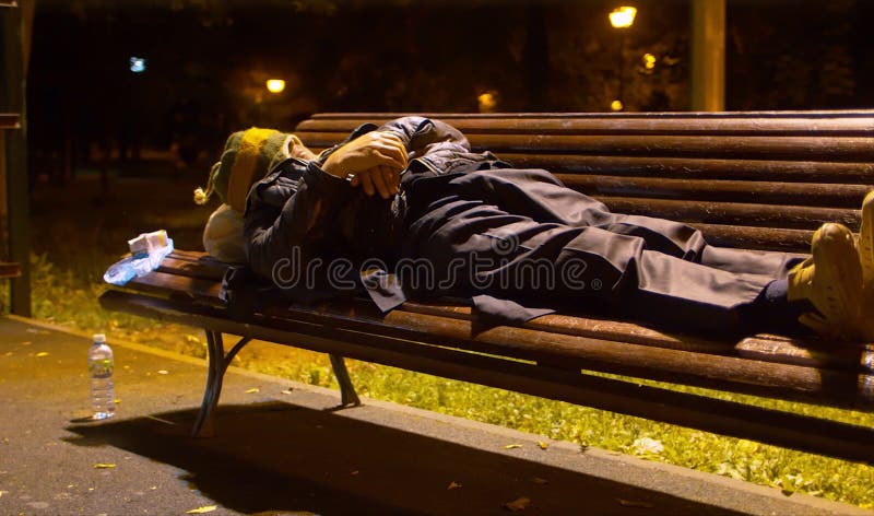 556 Homeless Sleeping Park Bench Stock Photos - Free & Royalty-Free ...
