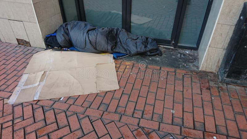 Homeless Man Sleeping Outside Stock Image - Image of outside, homeless ...