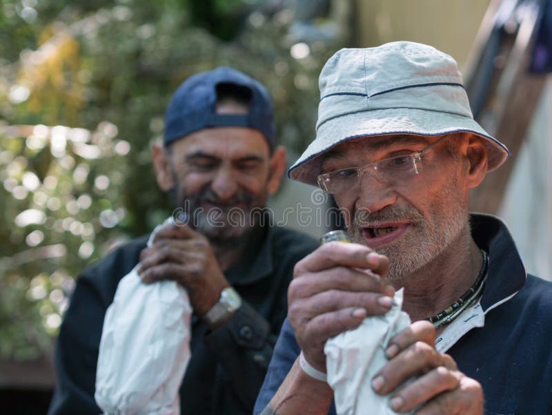 Homeless men stock photo. Image of hair, drink, unemployment - 56824944