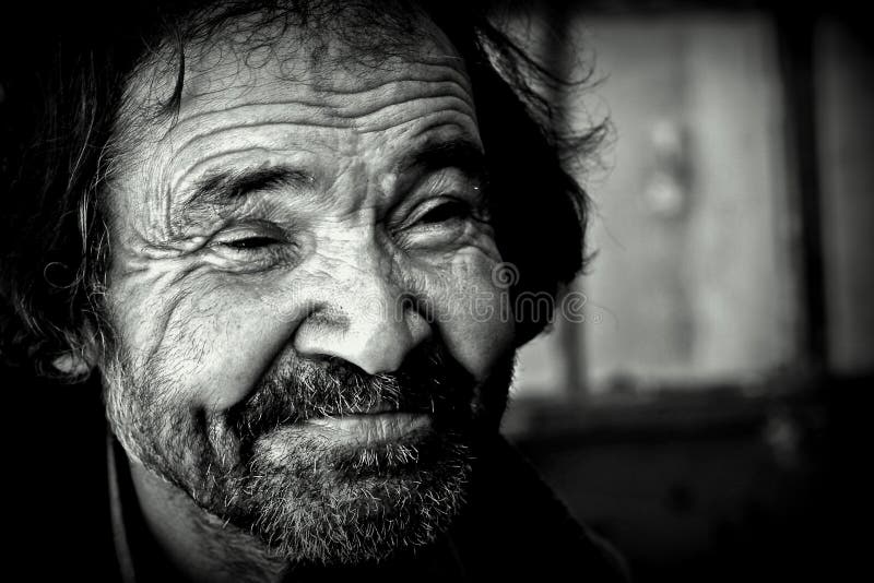 Homeless Old Mans Smile - Portrait Editorial Photography - Image of ...