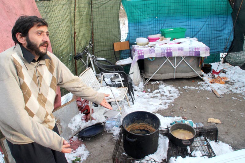 Homeless People Living Under the Snow Editorial Image - Image of formed ...