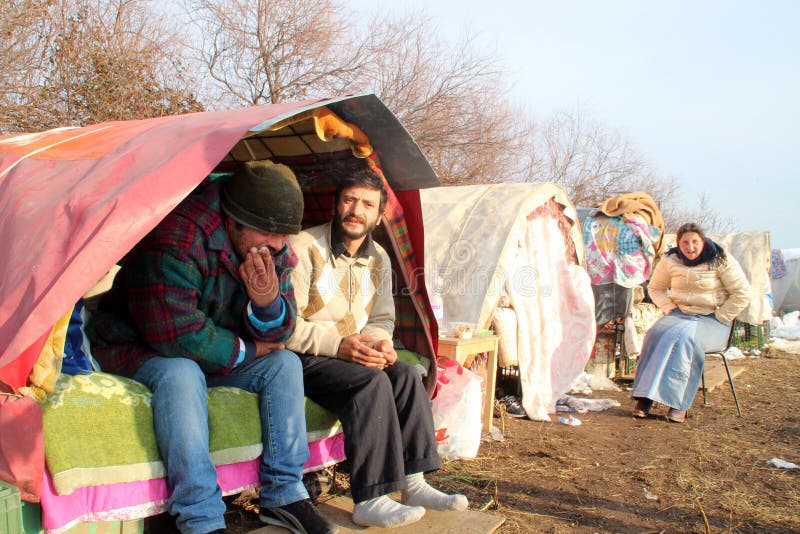 Homeless People Living Under the Snow Editorial Image - Image of camp ...