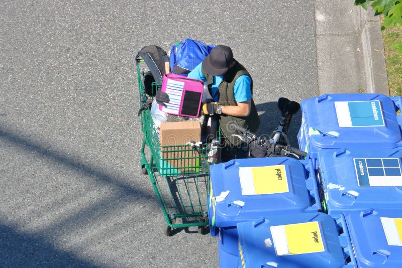 Homeless Person Activity stock image. Image of searching - 94884895