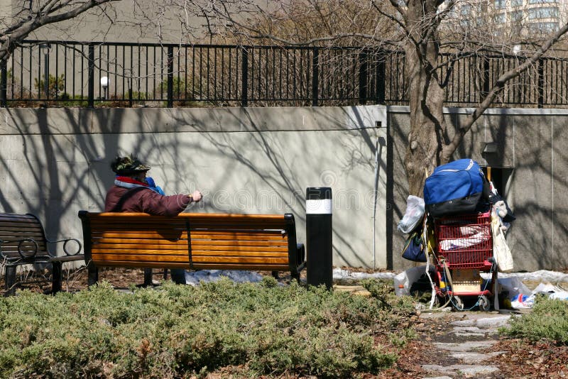 Homeless person in park stock image. Image of outside, homelessness ...