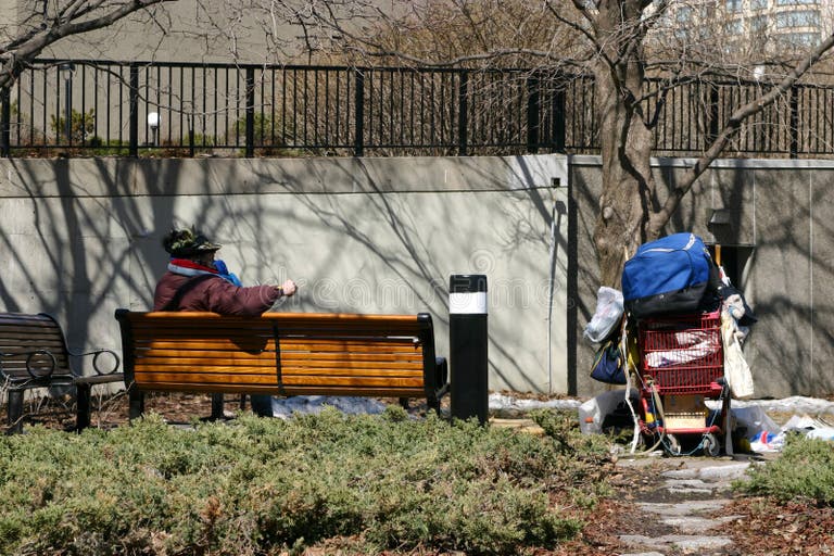 Homeless person in park stock image. Image of outside, homelessness ...