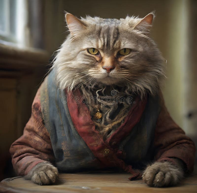 Homeless poor cat stock illustration. Illustration of carnivore - 308512025