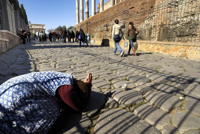 Homeless, Roman Forum, Rome, Italy Editorial Stock Photo - Image of ...
