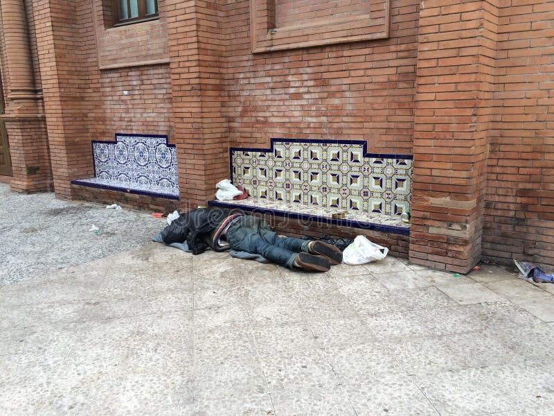 Homeless sleeps in street editorial photography. Image of homeless ...