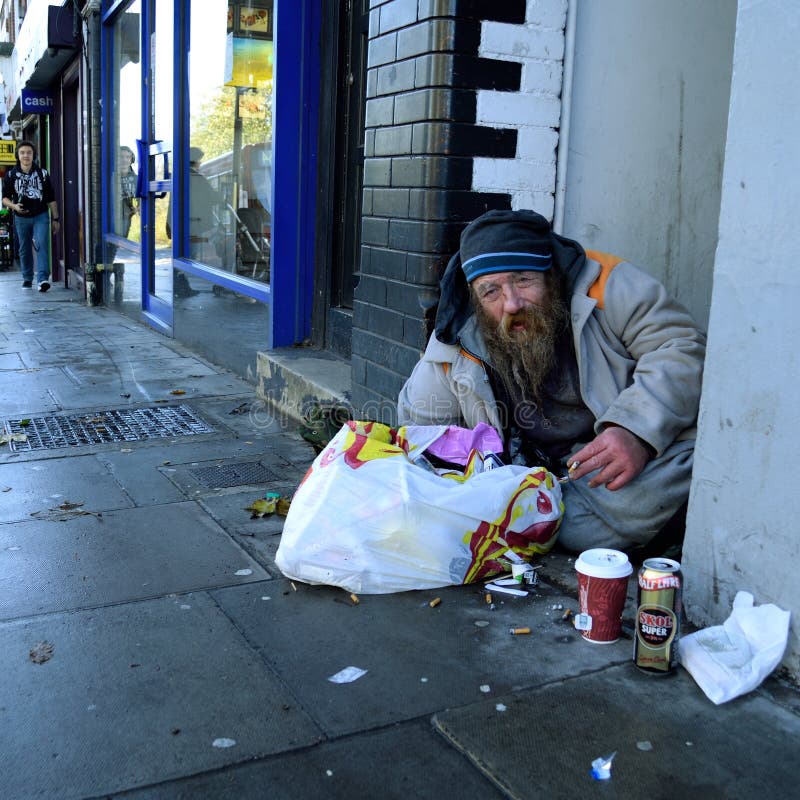 Homeless on the street editorial photo. Image of social - 47246586