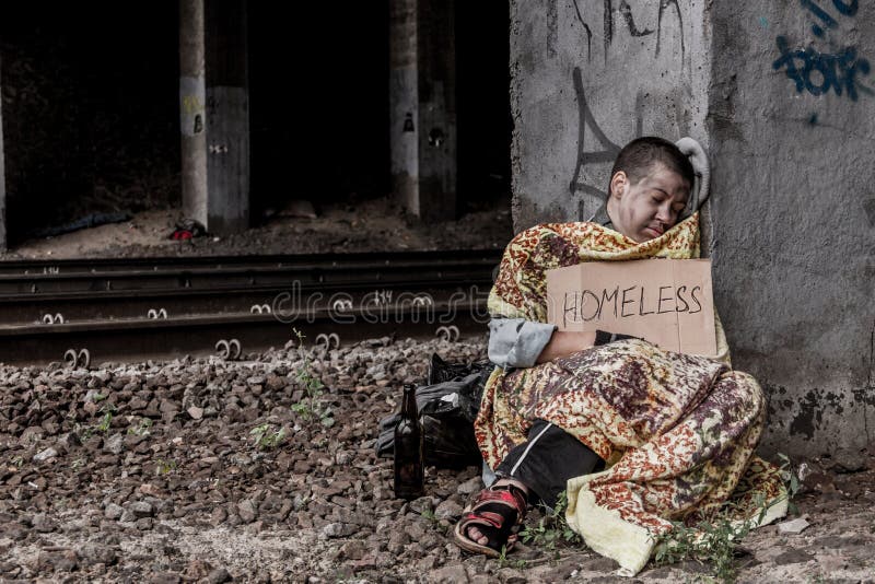 Homeless under the bridge stock photo. Image of jobless - 77809938