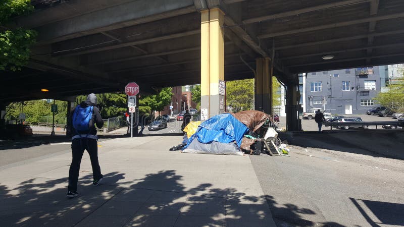 Homelessness in Seattle editorial photography. Image of washington ...