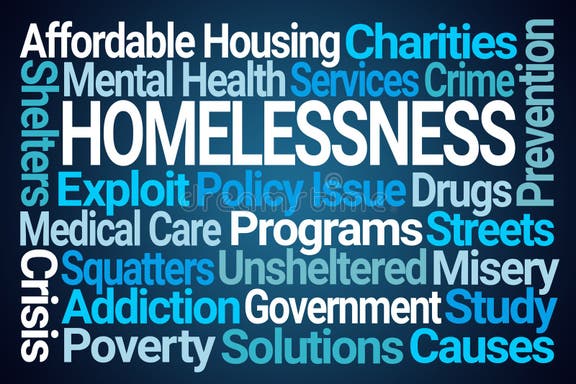 Homelessness Word Cloud stock illustration. Illustration of cloud ...