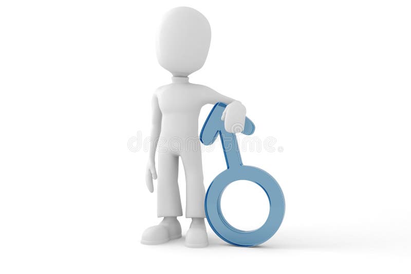 Homem 3d Com Símbolo Masculino Ilustração Stock - Ilustração de ...