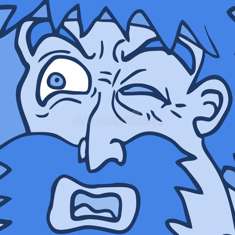 Cara azul ilustração do vetor. Ilustração de olho, projeto - 35955828