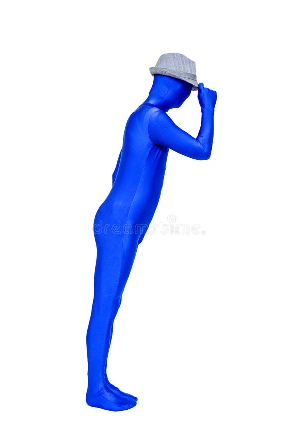 Homem Azul Misterioso No Morphsuit Imagem de Stock - Imagem de estar ...