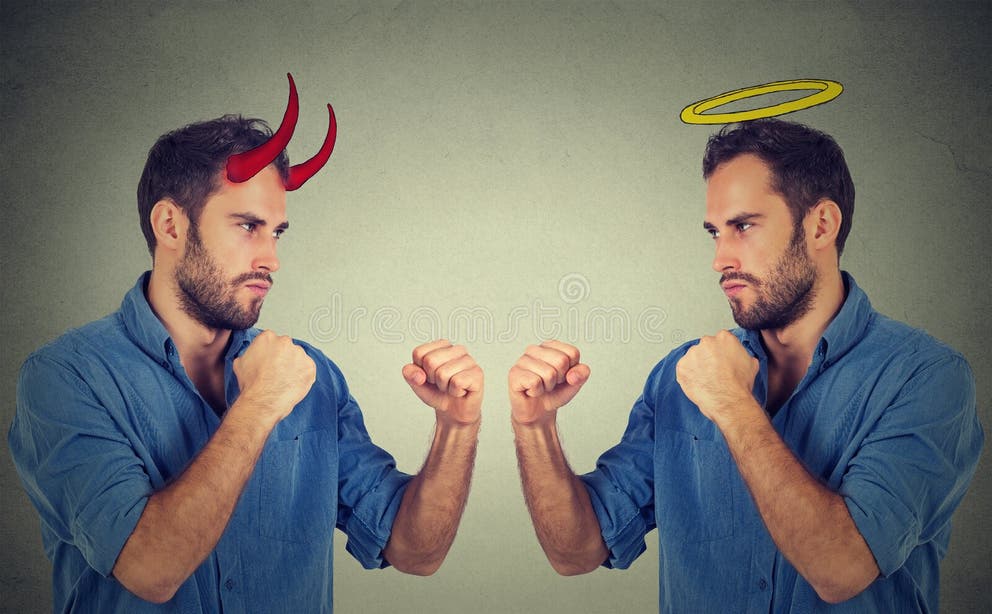 Homem bom lutando o mal foto de stock. Imagem de fundo - 65782114