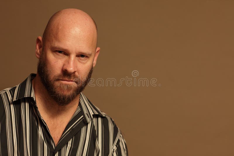 Homem calvo com uma barba imagem de stock. Imagem de careca - 18867843