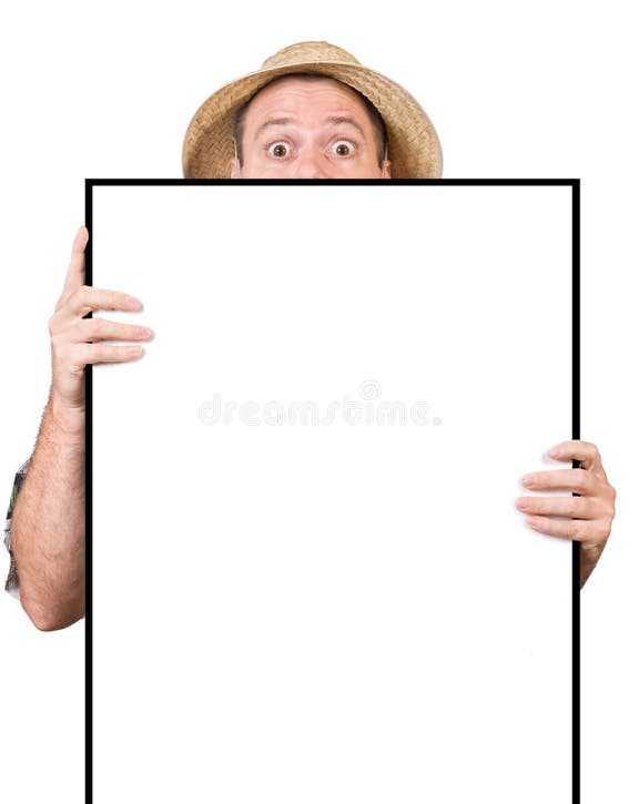 Homem com sinal imagem de stock. Imagem de batedor, bandeira - 22799071